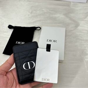 Dior | Accessories | Dior Beauty Black Card Holder With Mirror | Poshmark